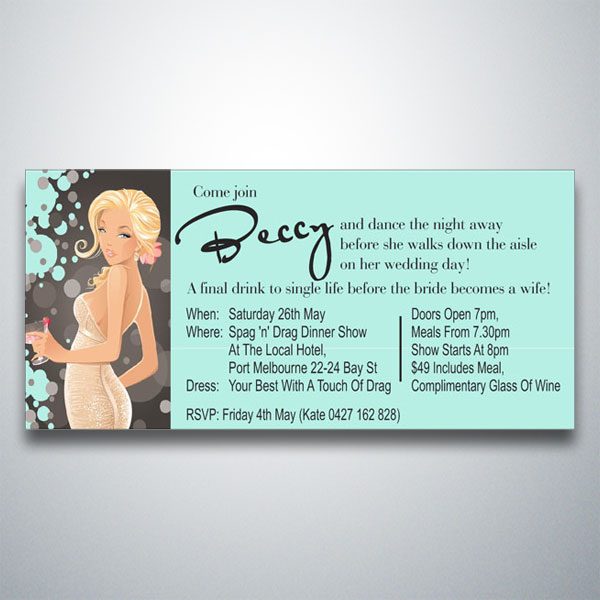 Hens and Bucks Night Invites – Magnets & Linen Card – Magnet Invitations